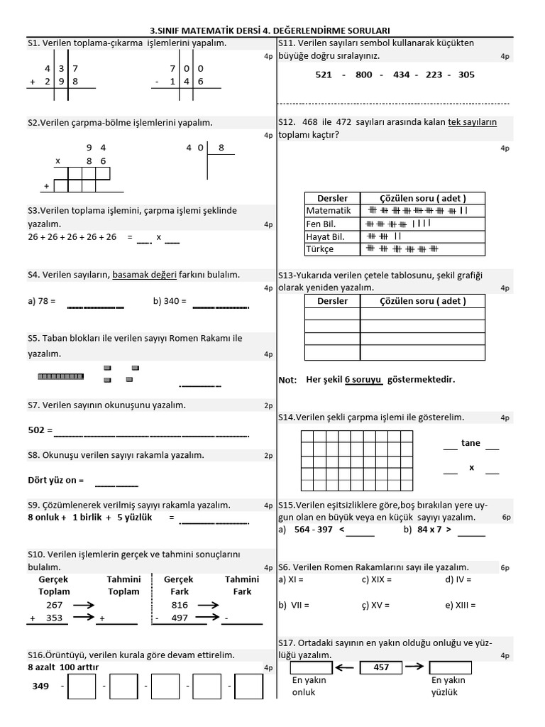 Matematik Genel Tekrar S Nav 4 | PDF