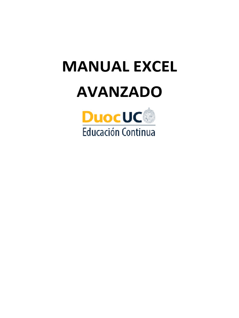 Manual Excel Avanzado | PDF | Microsoft Excel | Básico