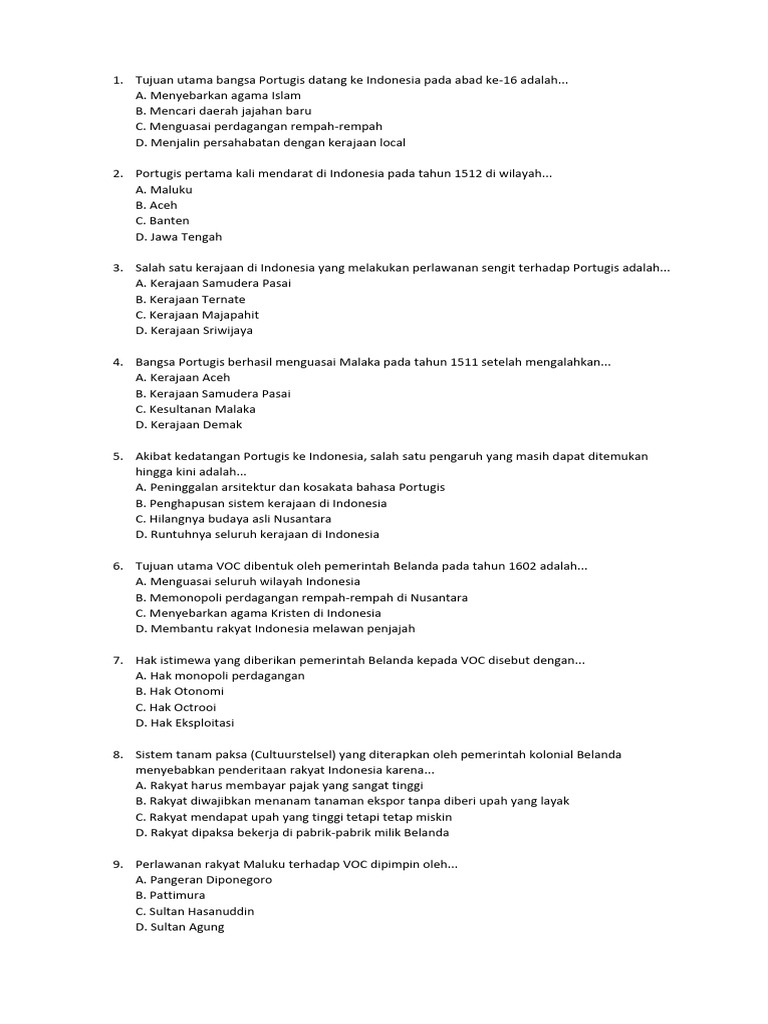 Latihan Soal Pilgan Ips 8 STS Genap 2025 | PDF