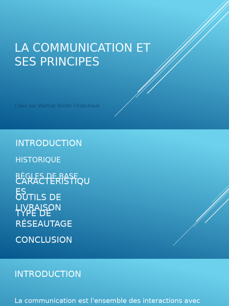 La communication et ses principes | PDF | Réseautage social | la communication