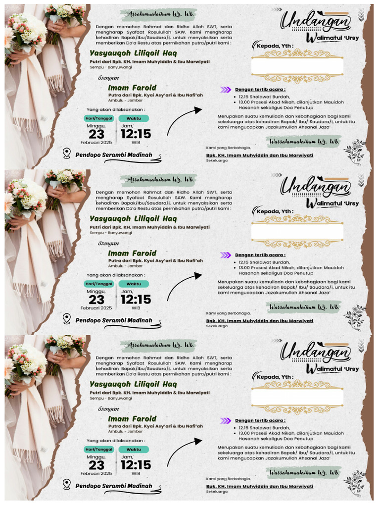 Undangan Nduk Qoil Umum | PDF