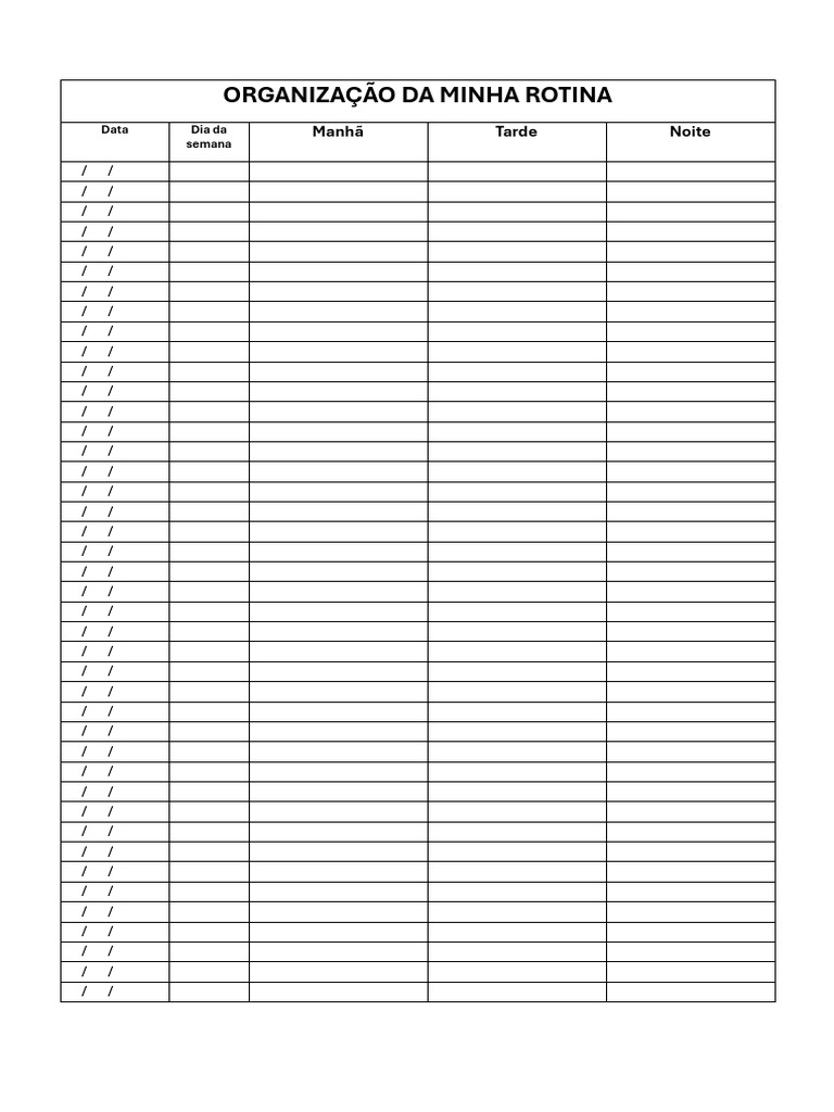 Organização Da Minha Rotina | PDF