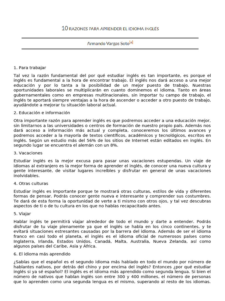 Por Que Estudiar Ingles | PDF | Idioma en Inglés | Segundo lenguaje