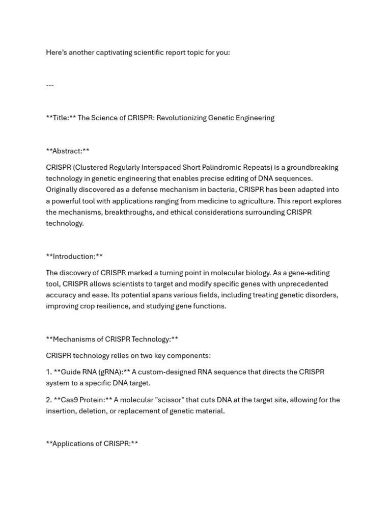 Revolutionizing Genetic Engineering | PDF | Crispr | Genetic Engineering