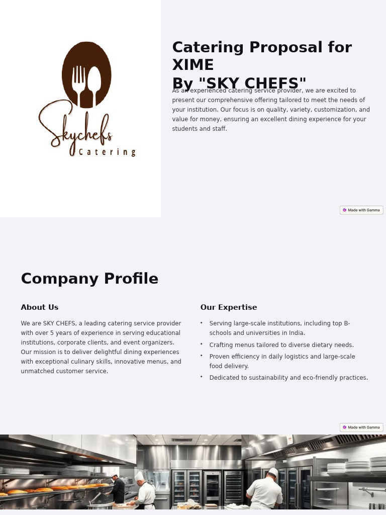 Catering Proposal For XIME by SKY CHEFS | PDF | Meal | Menu