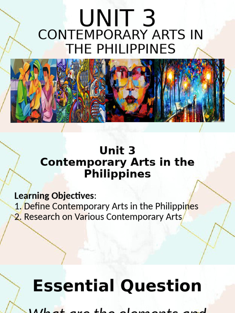 U3 Lesson 1 2 Contemporary Arts in The Philippines | PDF | Image | The Arts