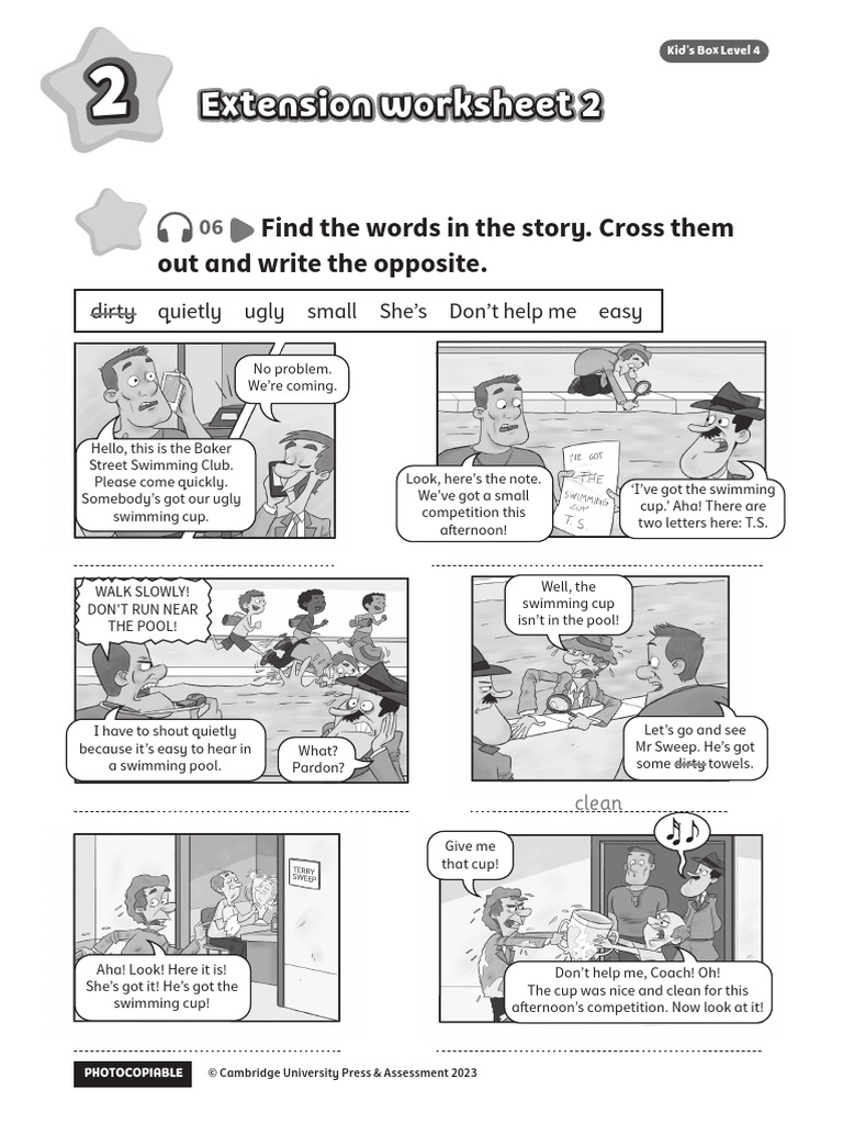 KidsBox Level4 Unit2 Extension Worksheet 2 | PDF