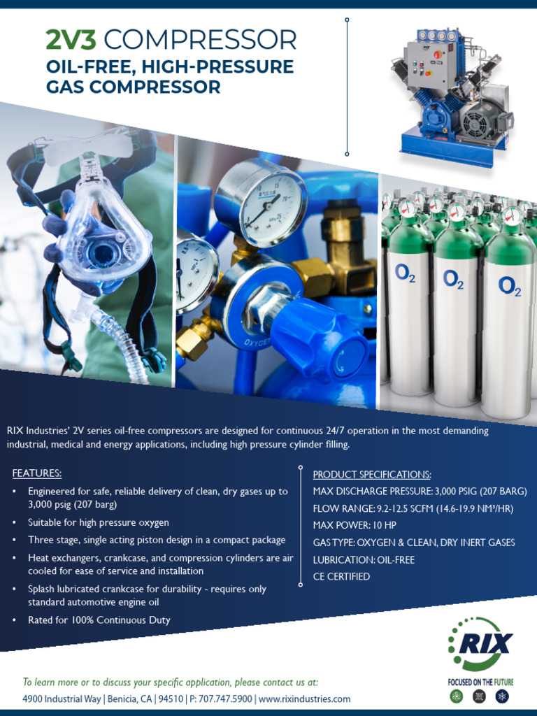 Flier Manual Compresor de Gases Industriales - Booster Rix 2V3B | PDF ...