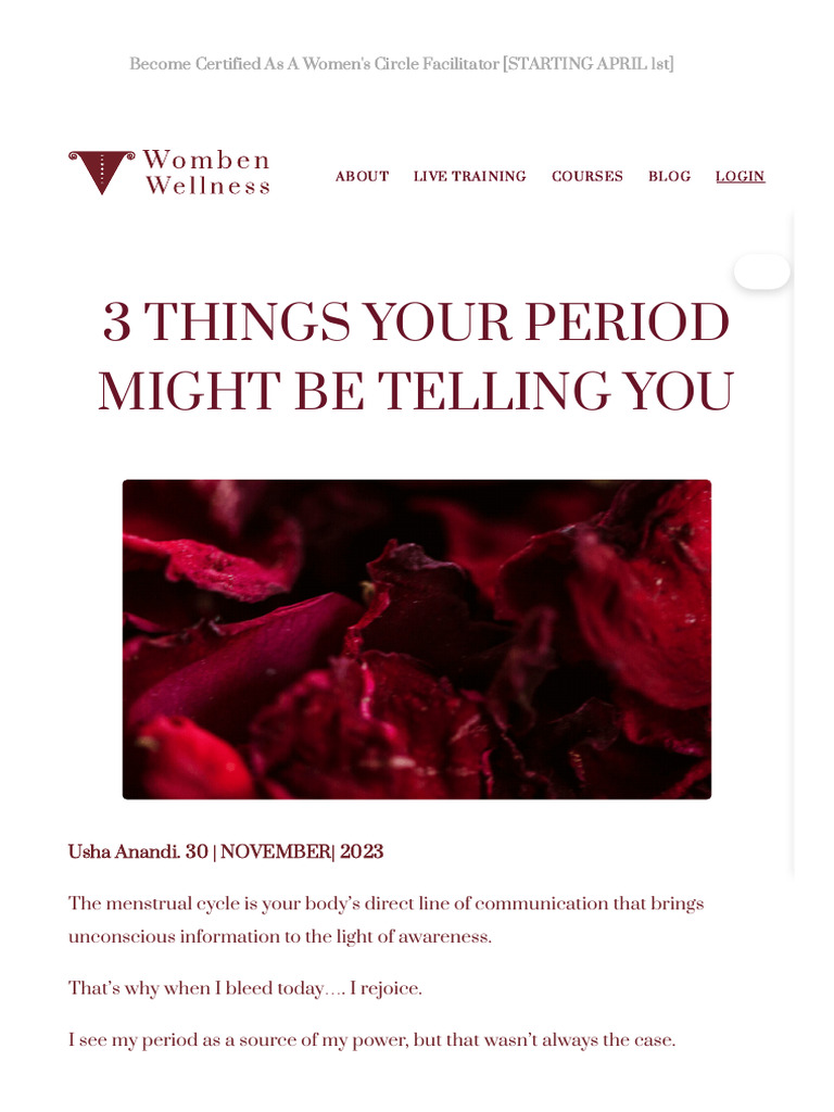 3 Things Your Period Might Be Telling You - Womben Wellness | PDF ...