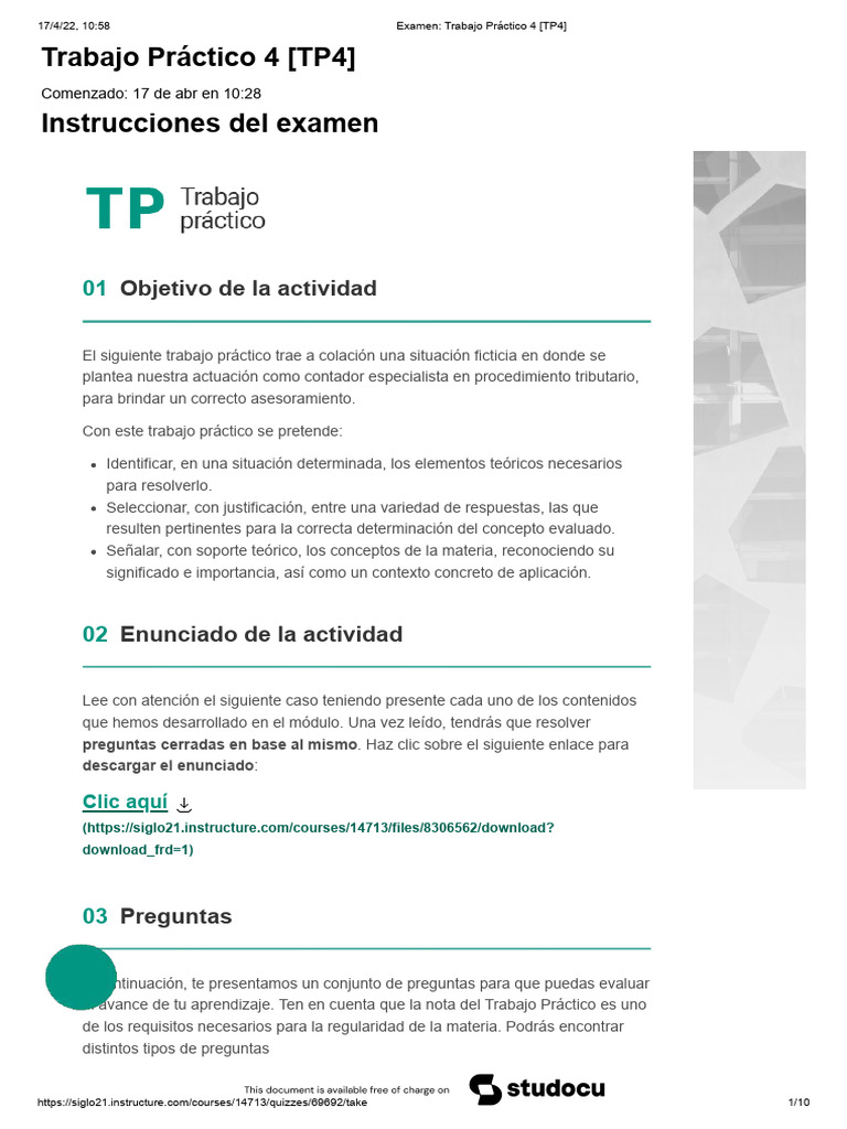 Examen de Procedimiento Tributario TP4 | PDF | Multa (pena) | Impuestos