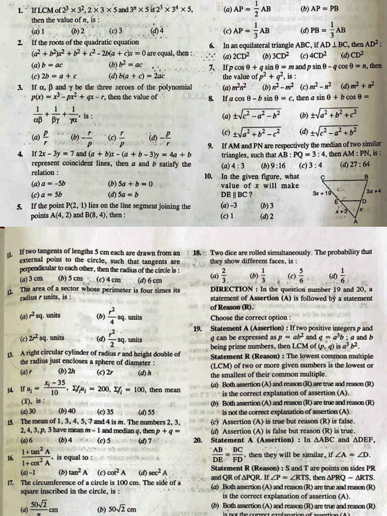 One Mark Test | PDF