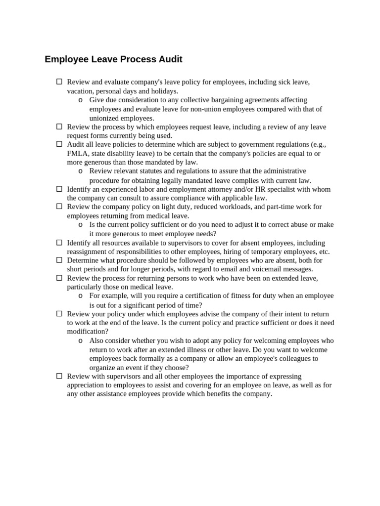 Determining Employee Leave Audit | PDF | Employment | Sick Leave