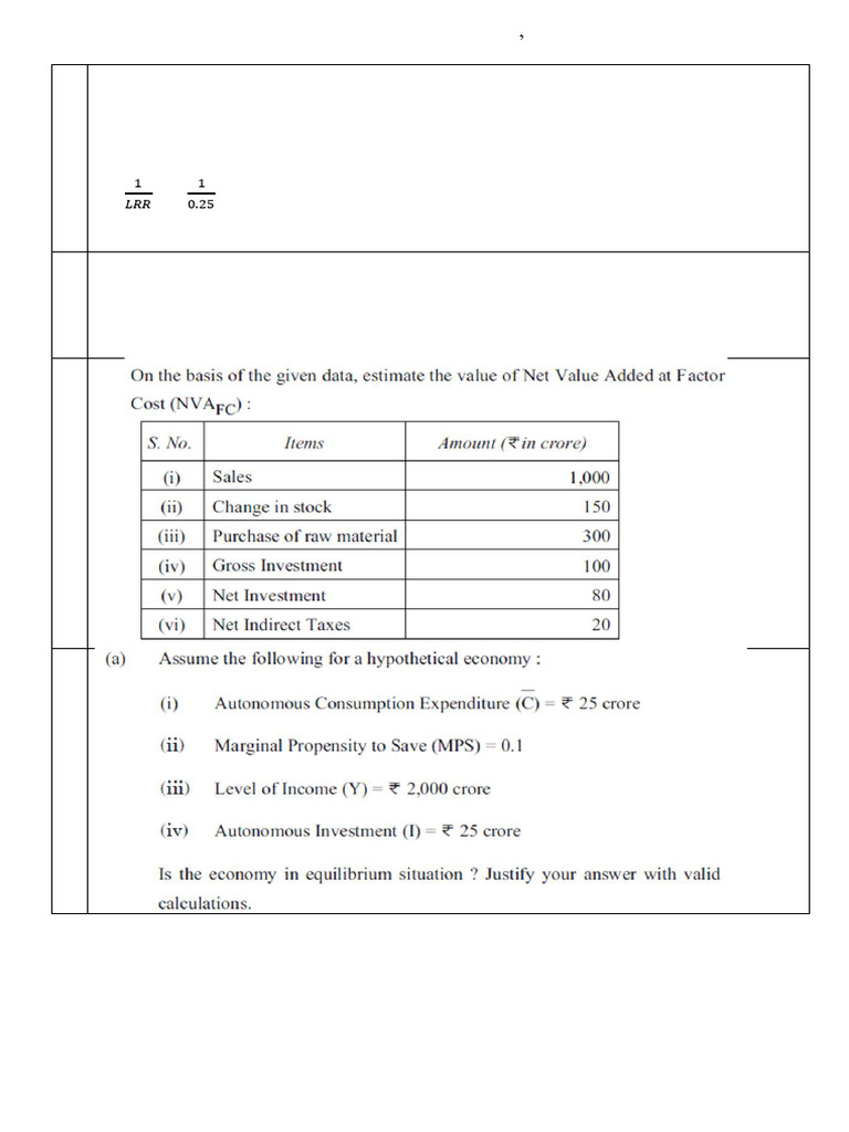 Economics - Numericals | PDF
