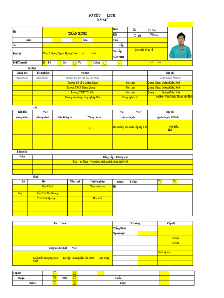 CV TRẦN BÌNH | PDF