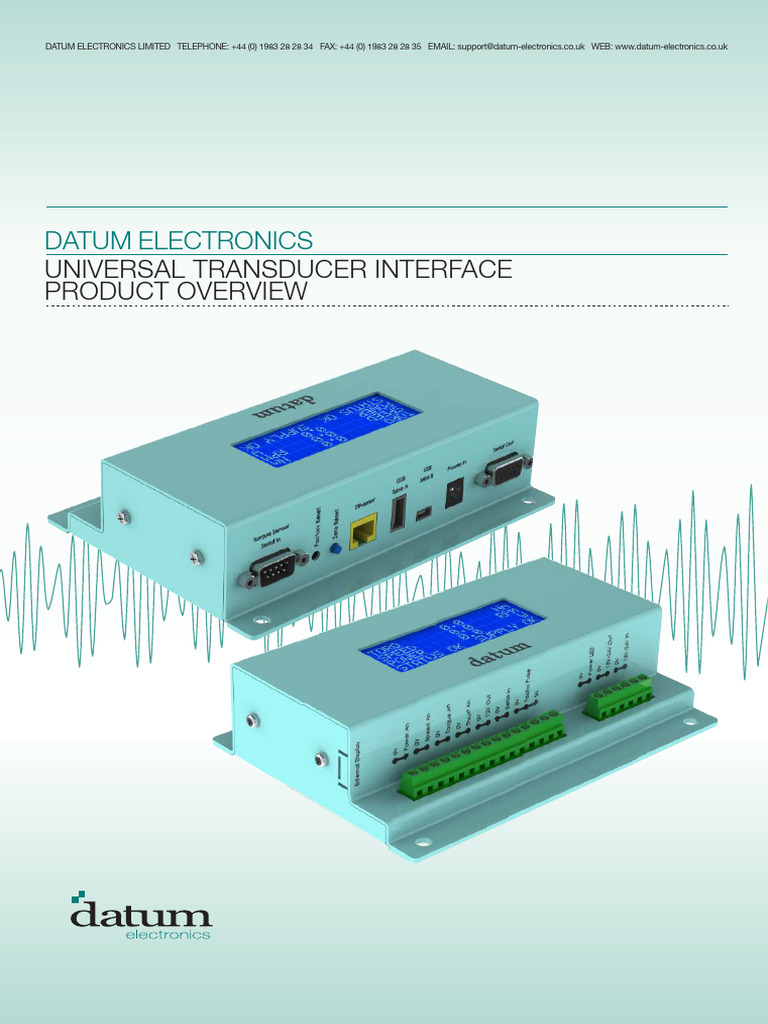 DUI Datum Universal Torque Sensor Interface Datasheet | PDF | Usb ...