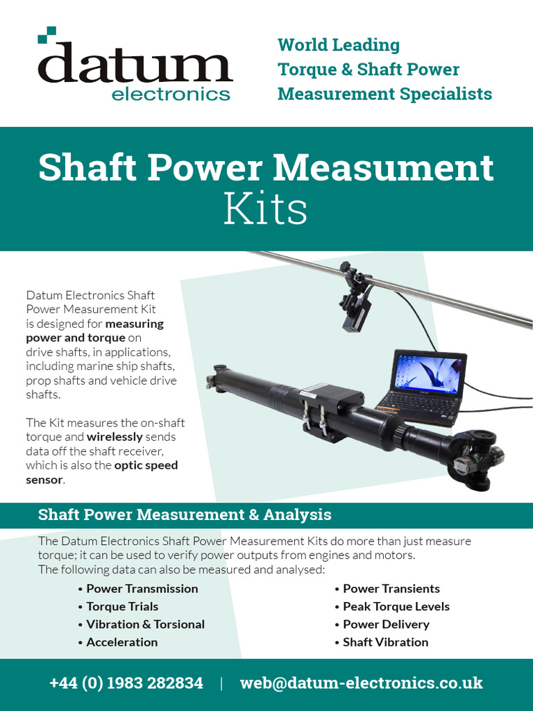 Shaft Power Measurement Kits Leaflet | PDF | Mechanical Engineering | Manufactured Goods