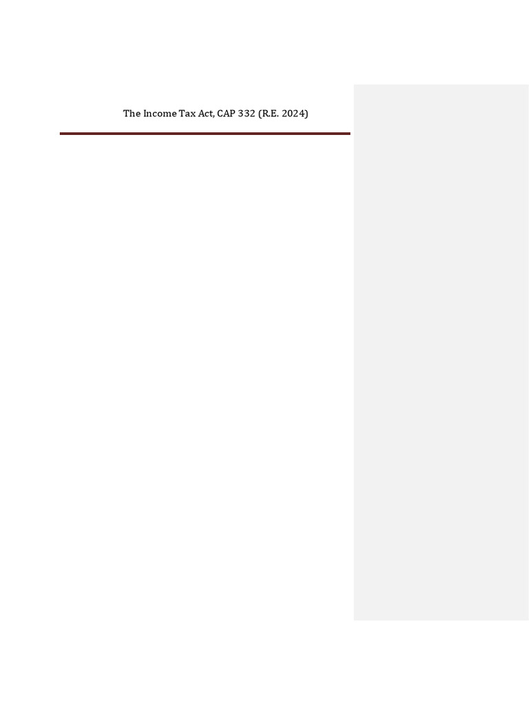 Ita 2004 (Cap 332 R.E 2024) | PDF | Taxes | Income Tax