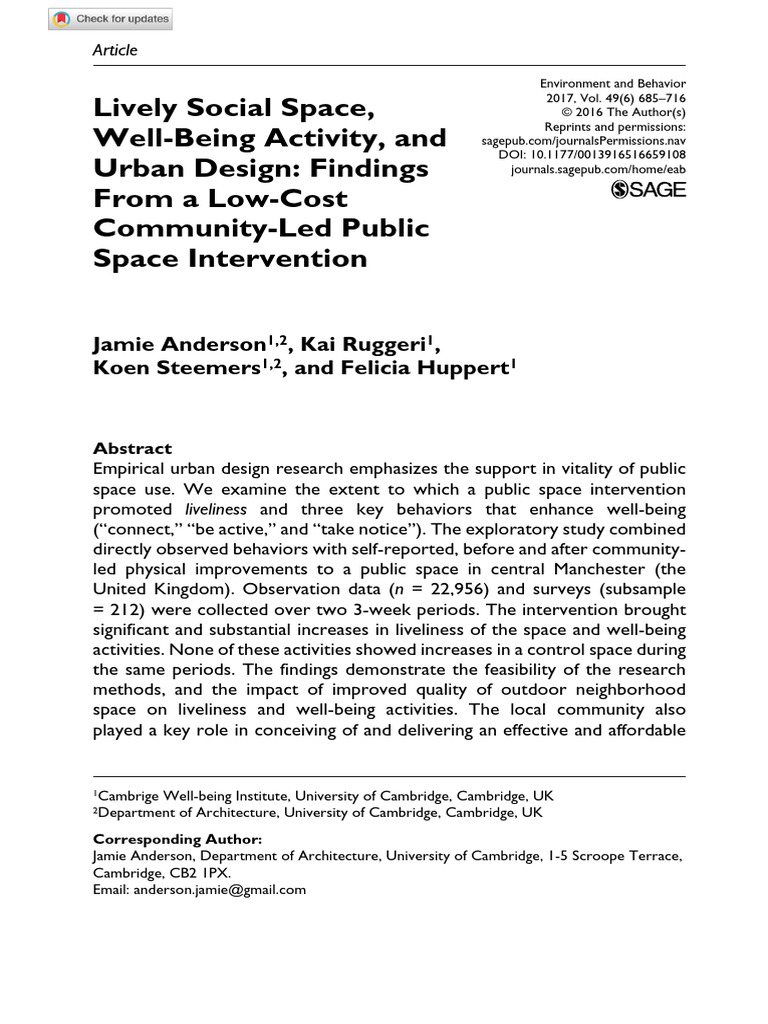 Urban Design's Impact on Well-Being | PDF | Experiment | Mindfulness