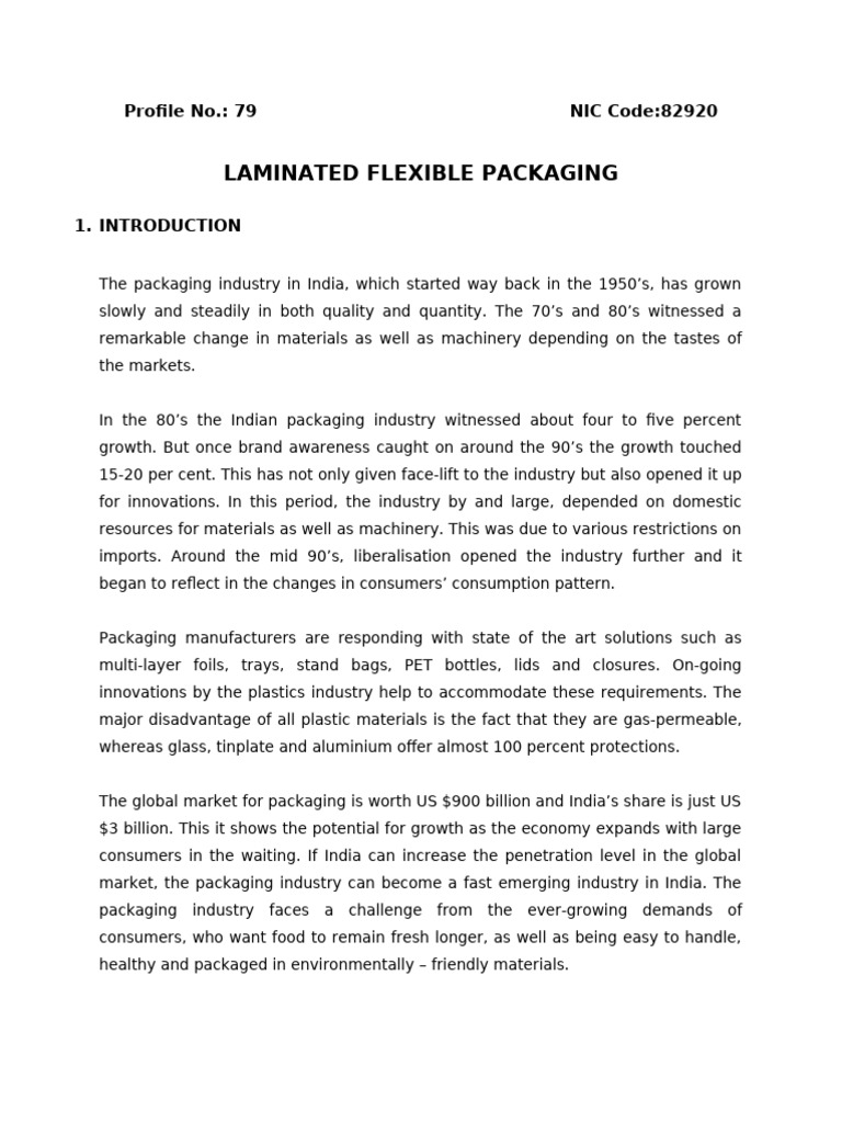 Laminated Flexible Packaging | PDF | Lamination | Expense