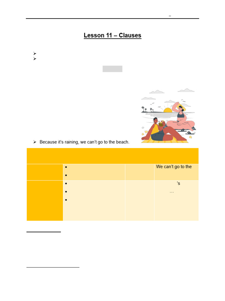 Lesson 11 Clauses - Answer | PDF | Clause | Subject (Grammar)