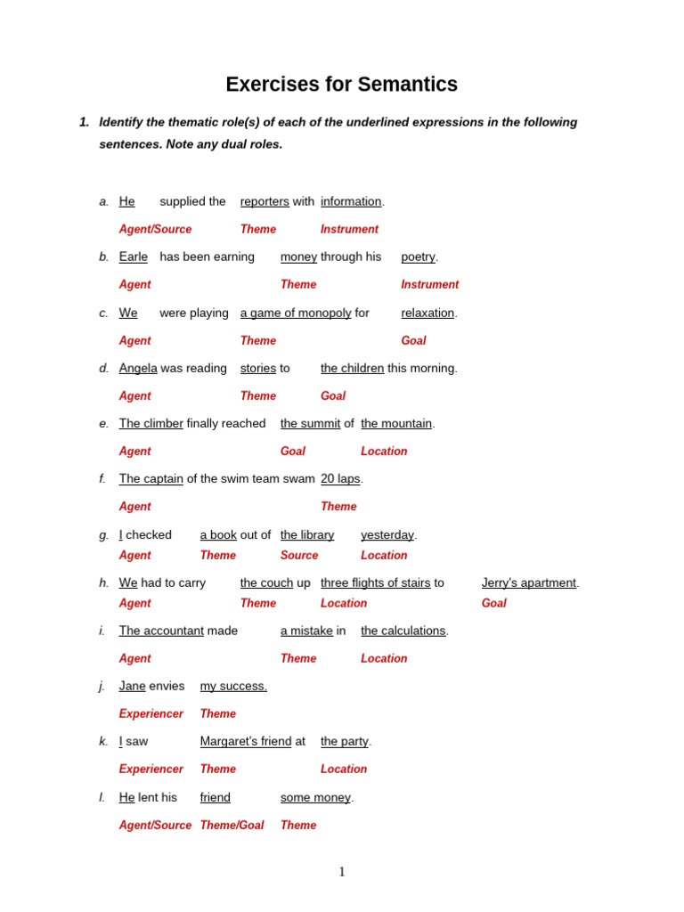Semantics Exercises 2021 Pdf Truck Pickup Truck