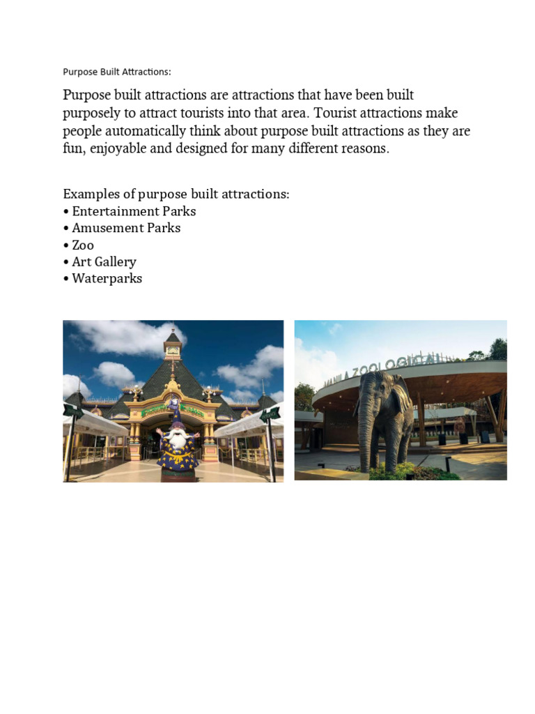 Purpose Built vs. Natural Attractions | PDF