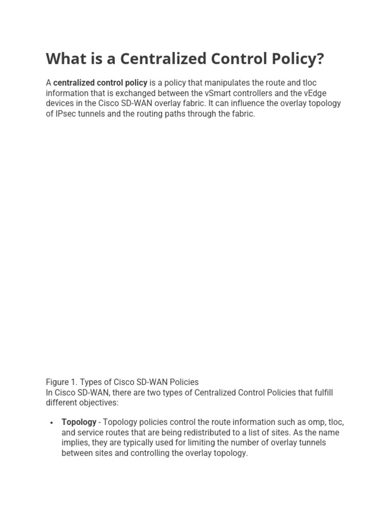 Top Centralized Control Policy | PDF