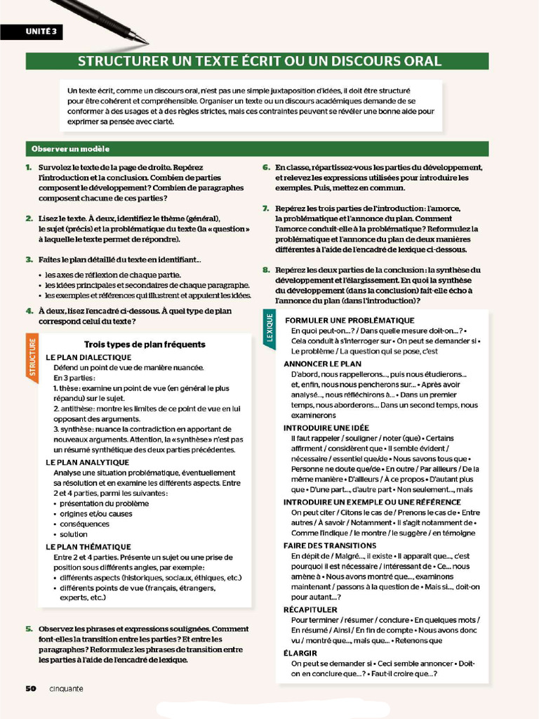 Structurer Un Texte Écrit Ou Un Discours Oral | PDF