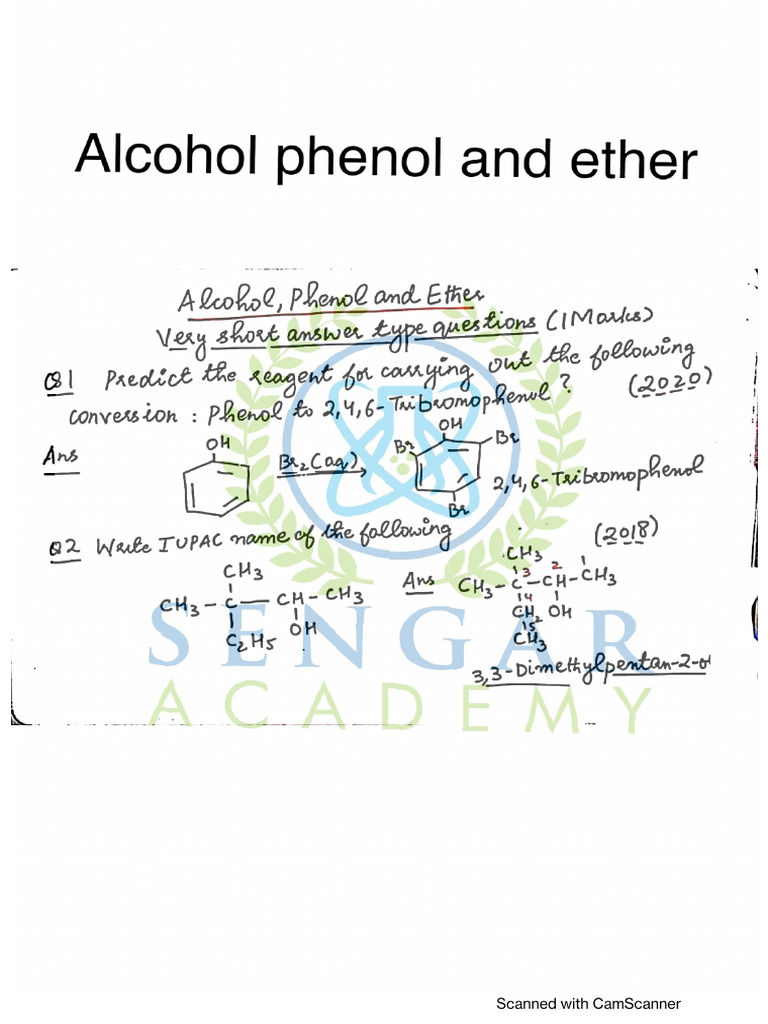 Alcohol Pyq | PDF
