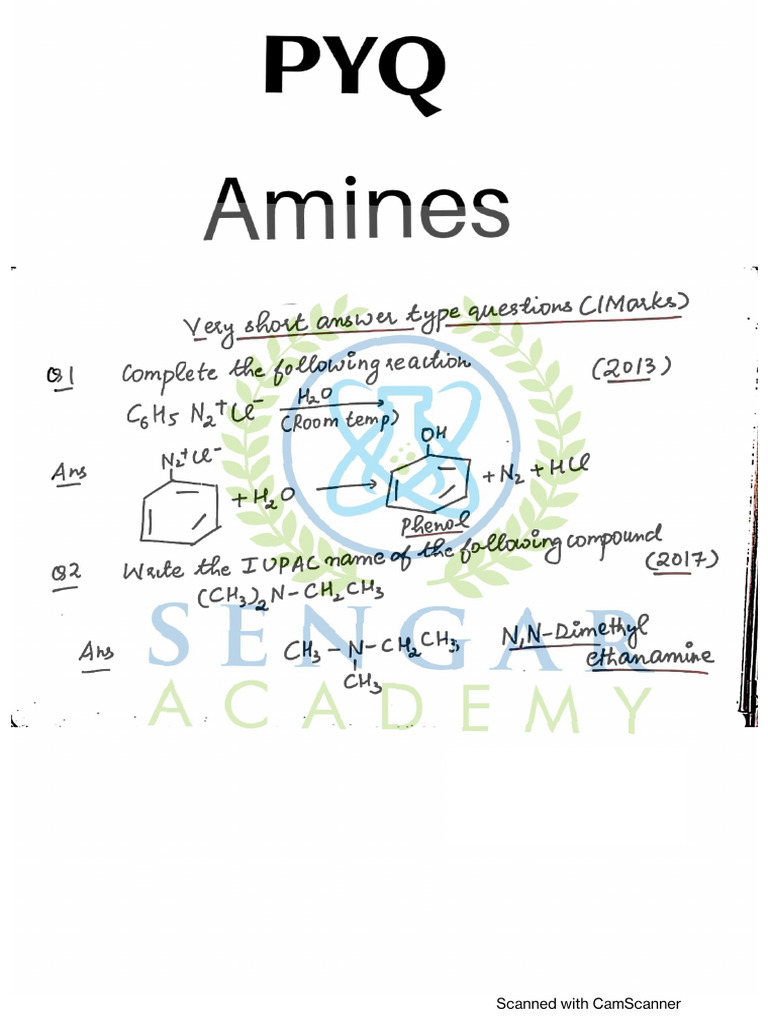 Amines Pyq | PDF