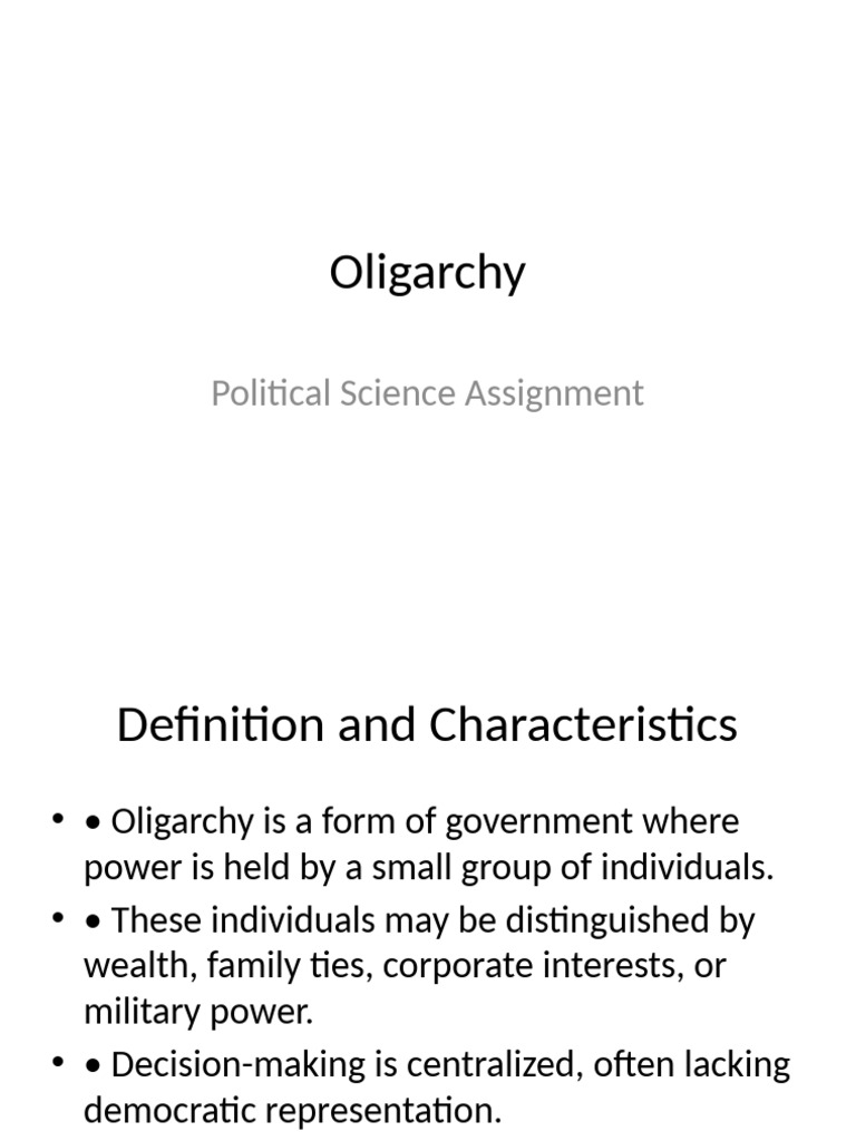 Understanding Oligarchy: Definition & Impact | PDF