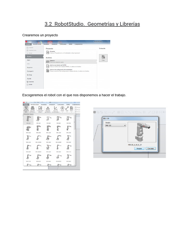 Castilla Castanho Miguel - 3.2 RobotStudio. Lección 2. Geometrías y Librerías. | PDF