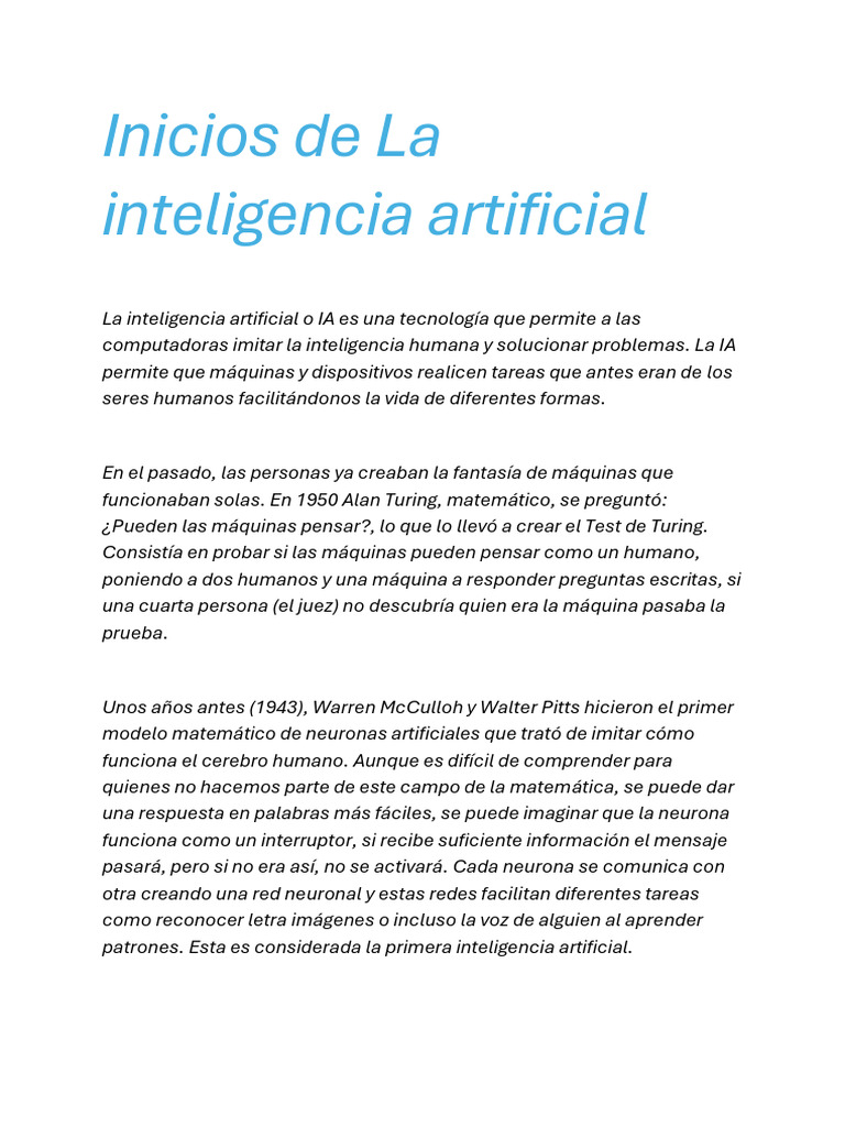 La Inteligencia Artificial Pdf