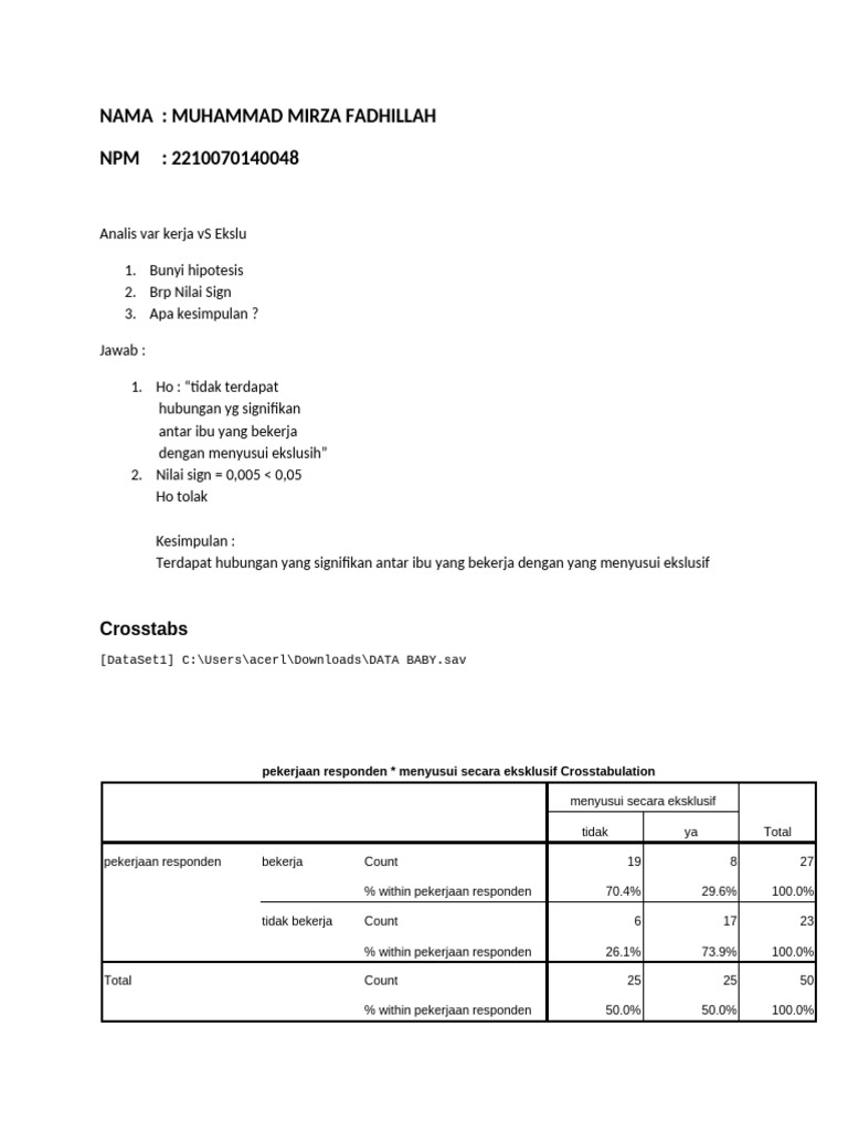 Chisquare 2x2 Mirza | PDF