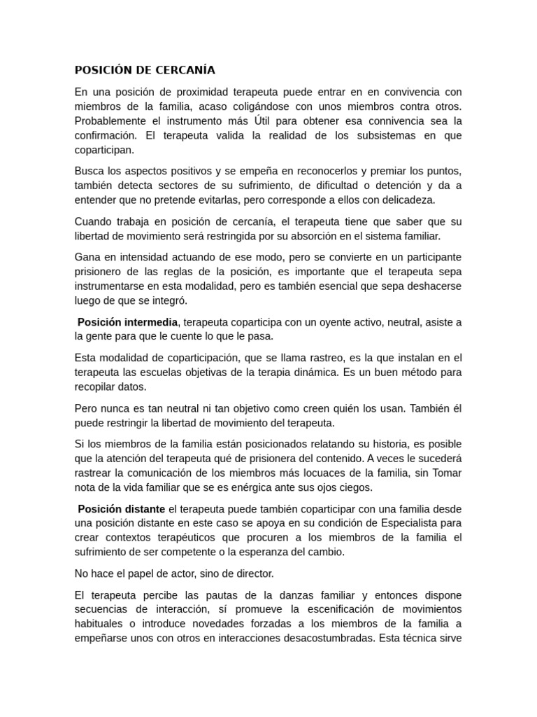 Posición del Terapeuta como Prisionero | PDF