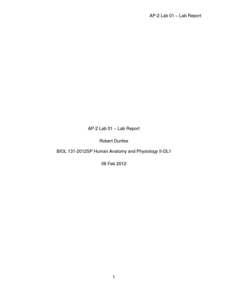 AP-2 Lab Report - Lab 01 The Endrocine System | PDF | Endocrine System ...