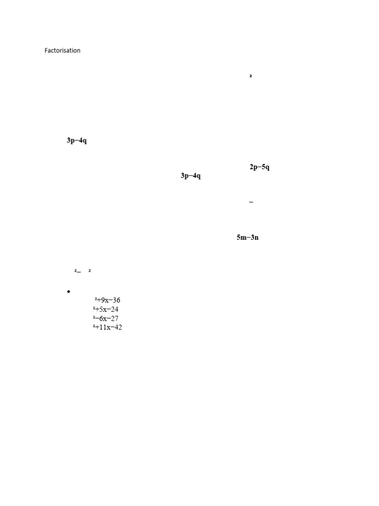 Factorisation 2 Pdf