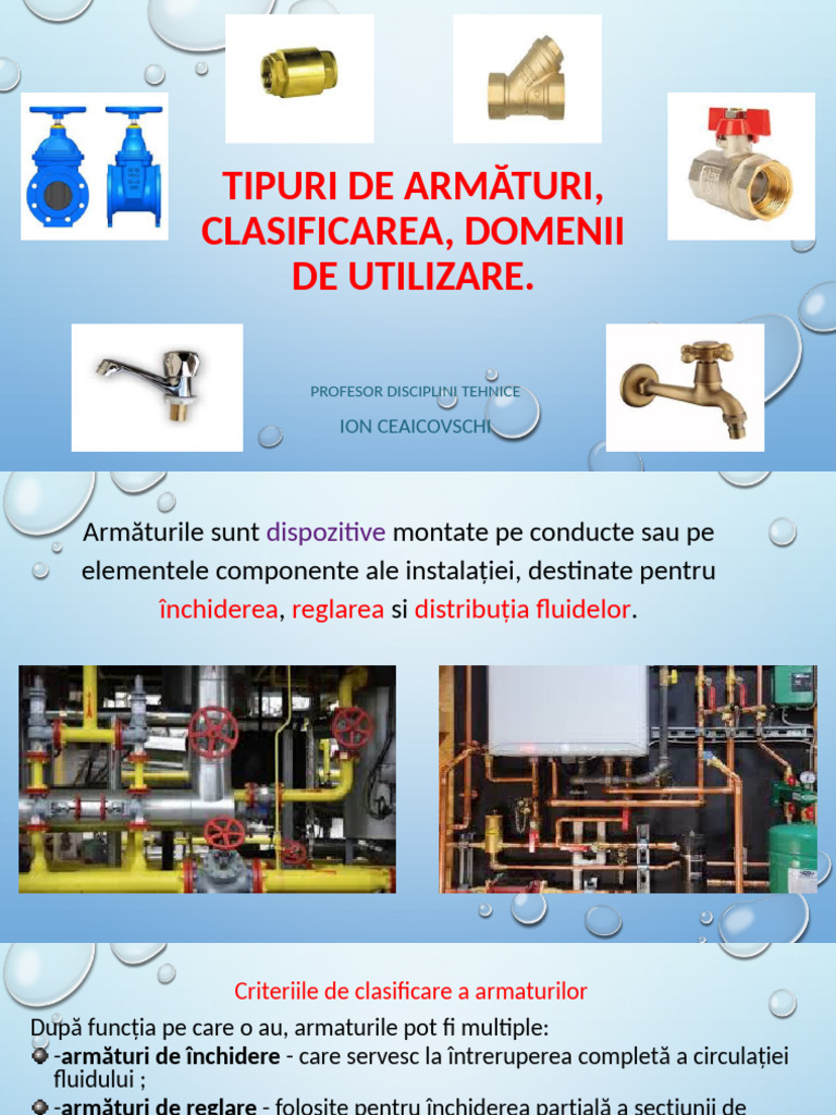 Tipuri de Armături, Clasificarea, Domenii de | PDF