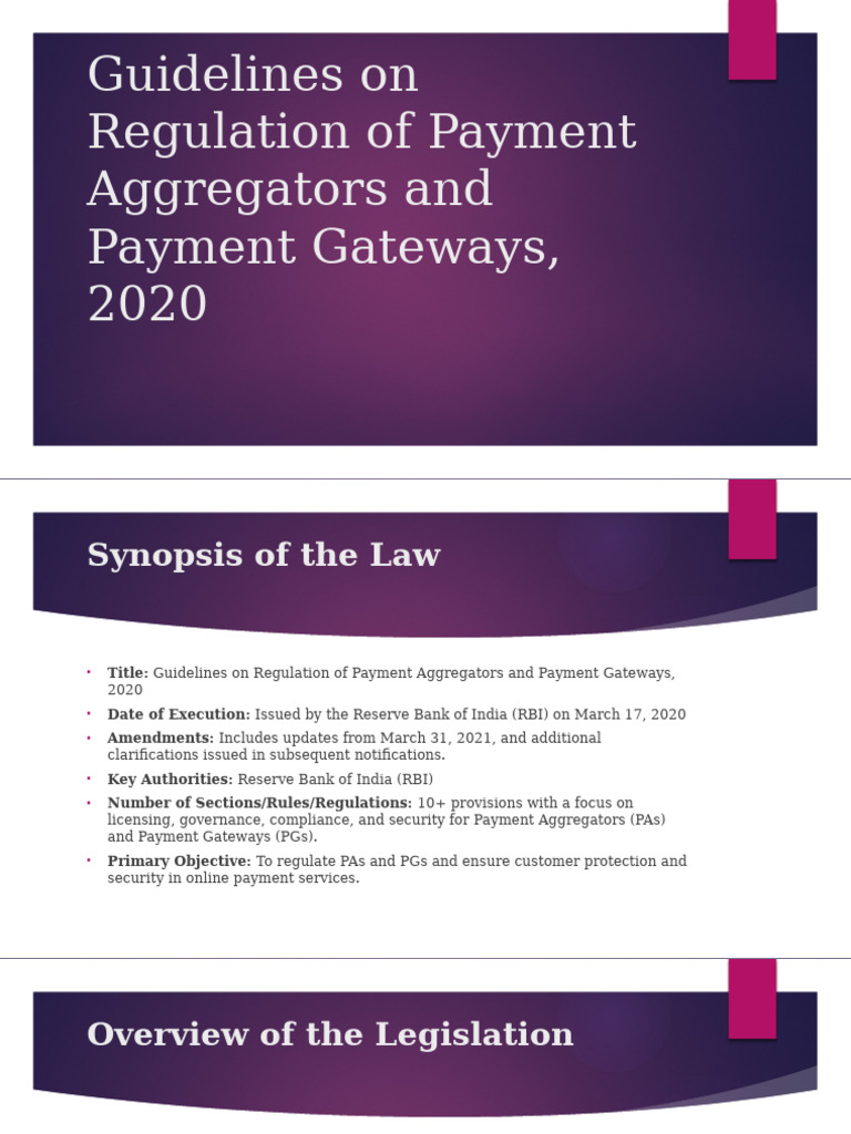Guidelines On Regulation of Payment Aggregators and Payment | PDF ...