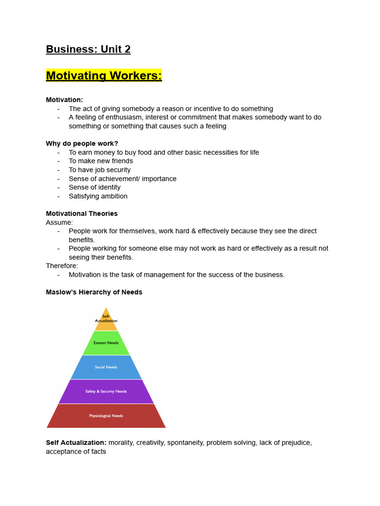 Motivating Workers: Theories & Methods | PDF | Employment | Recruitment