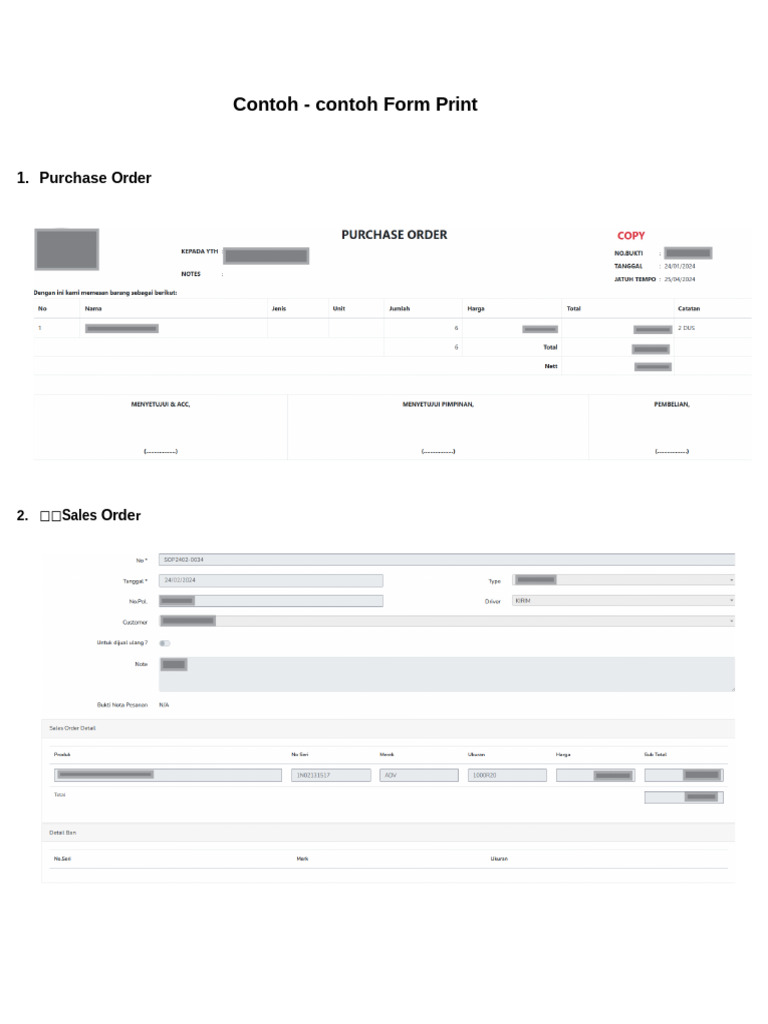 Contoh Form Print Inv | PDF