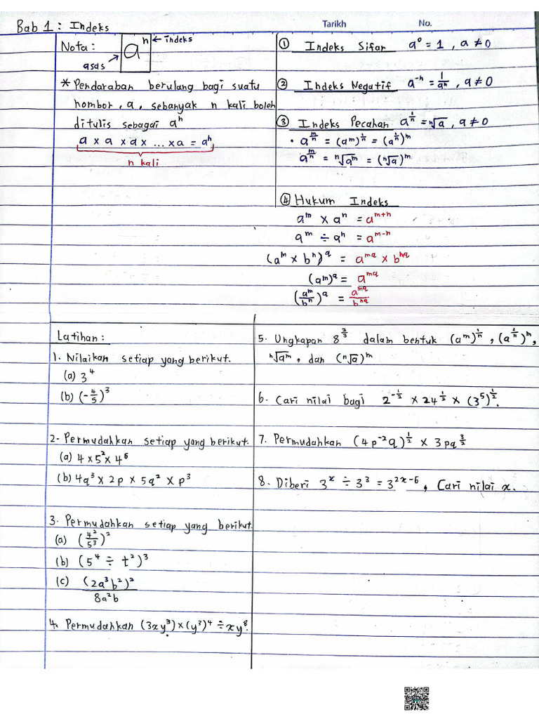 F3 MAT Bab 1 Indeks | PDF