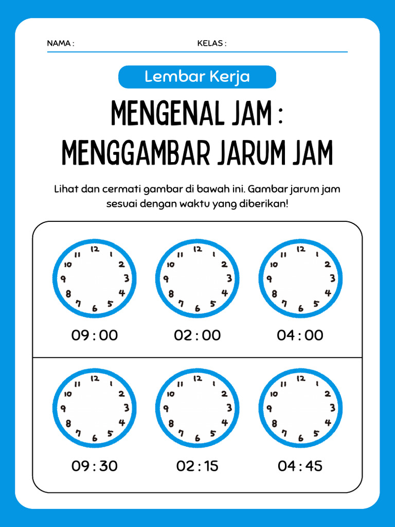 Menggambar Jarum Jam untuk Anak | PDF