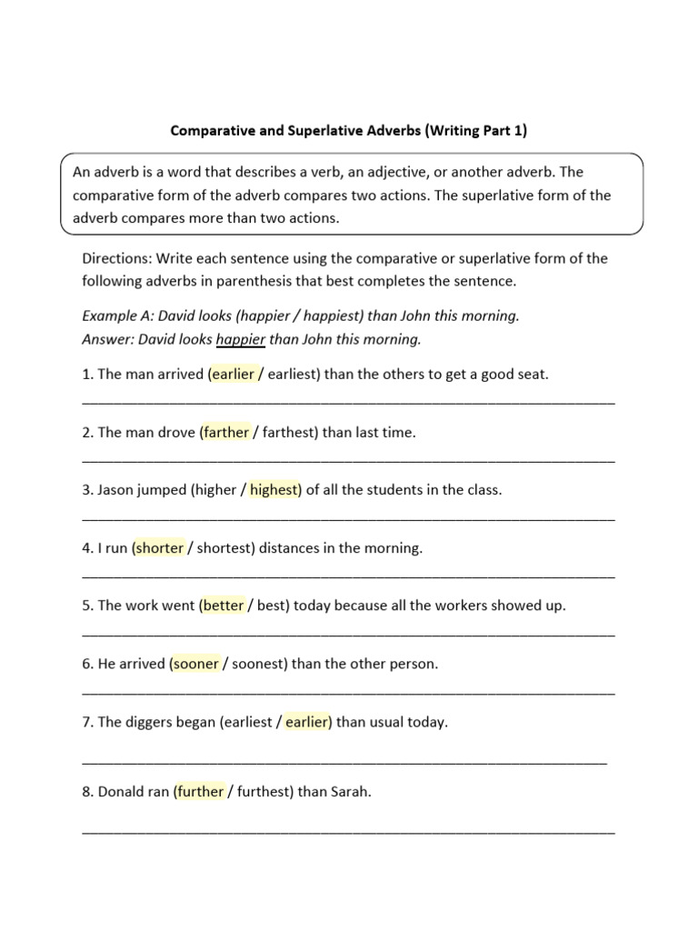 Comparative-Superlative-Writing-P-1-Intermediate 2 | PDF
