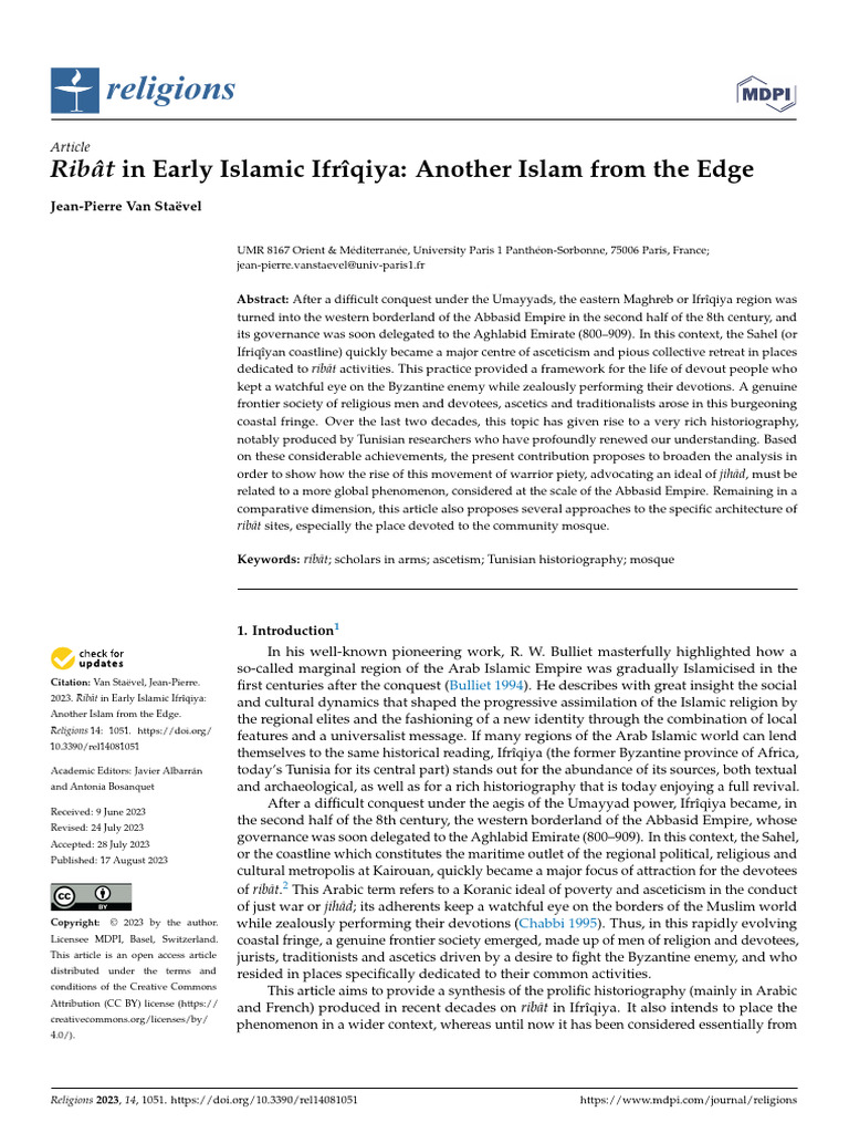 Ribat in Early Islamic Ifriqiya Another Islam From | PDF ...