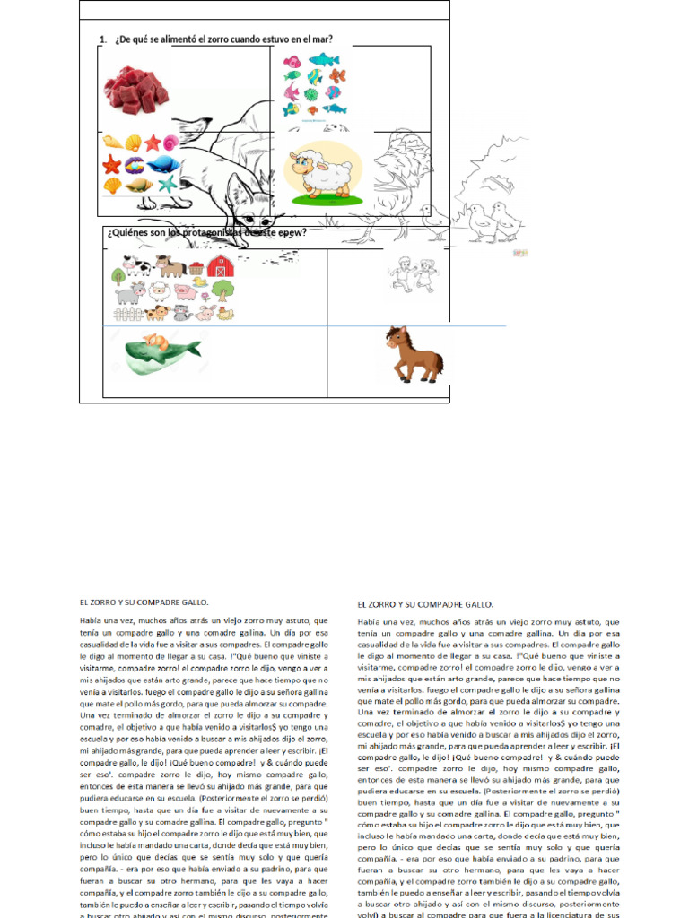El Zorro y Su Compadre Gallo Epew | PDF