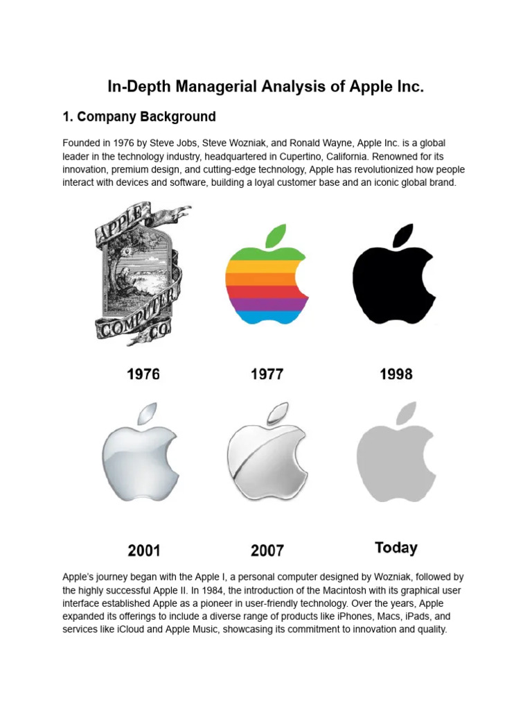 In-Depth Managerial Analysis of Apple Inc v2 | PDF | Apple Inc ...