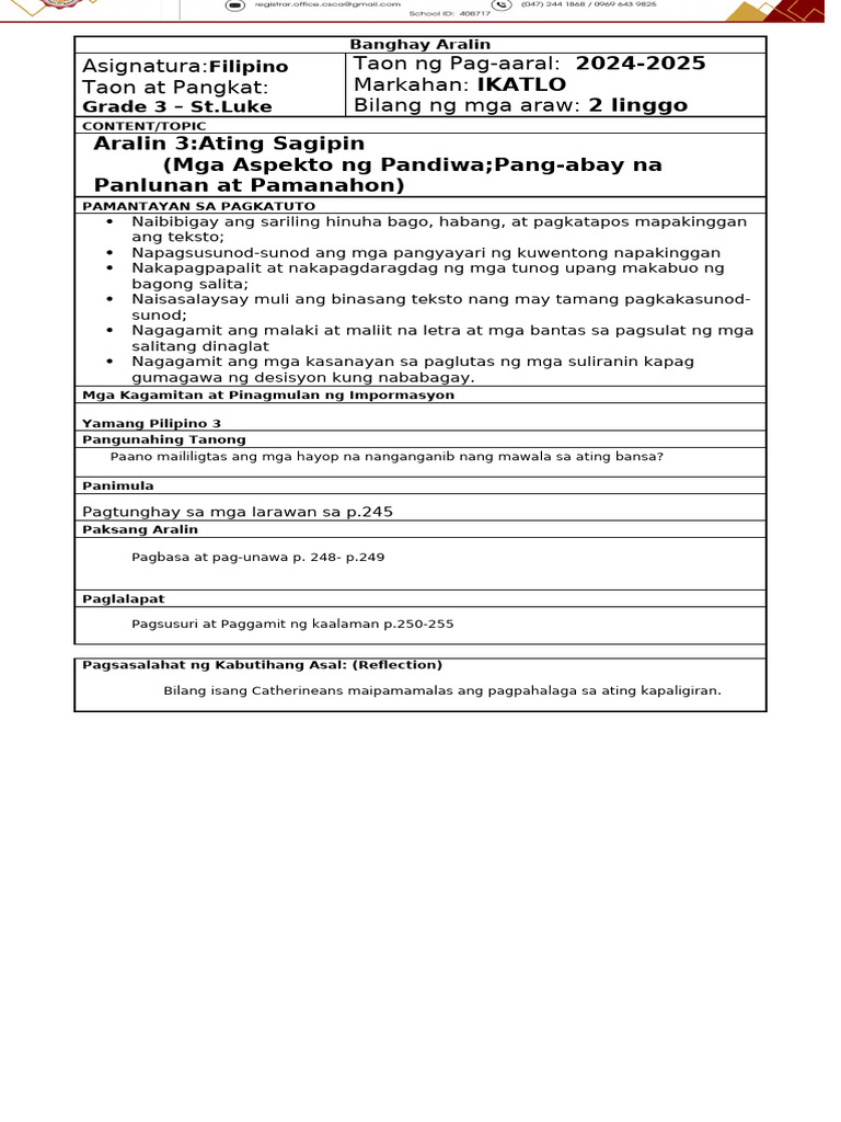 Banghay Aralin 4 | PDF