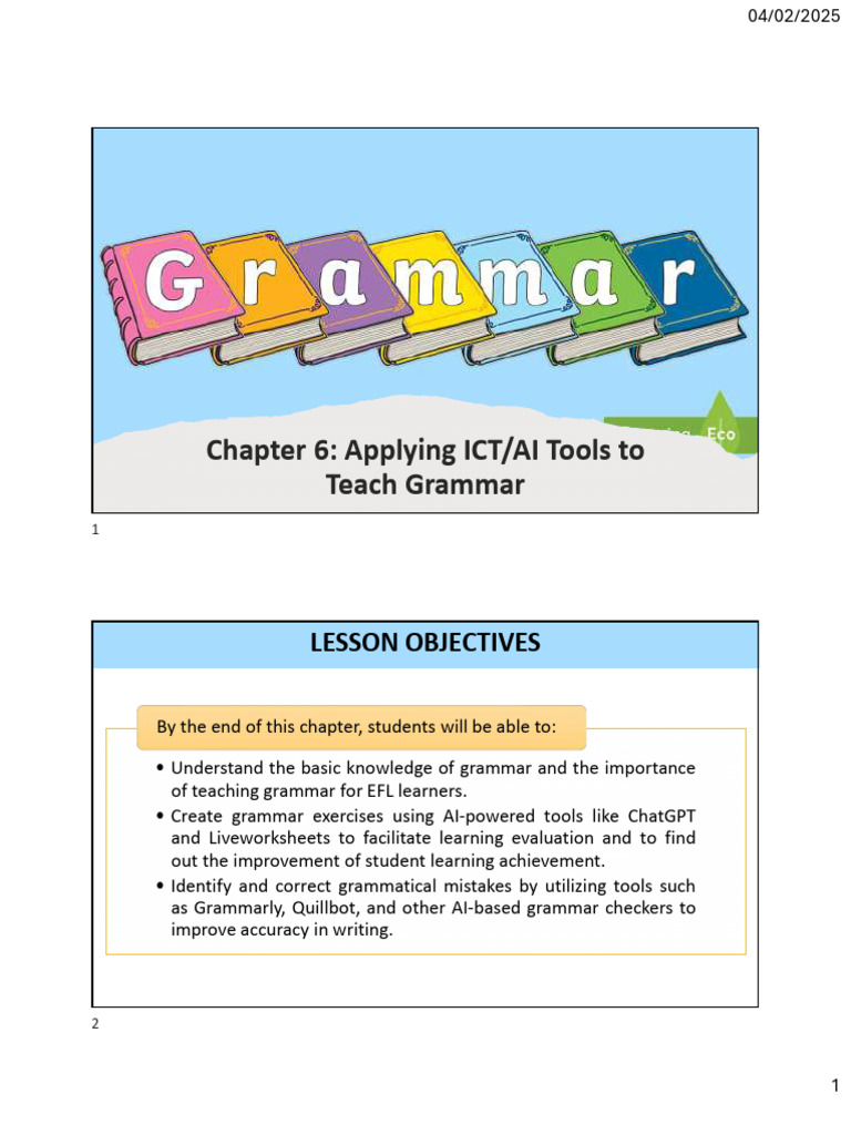 Chapter 06 - Applying ICT-AI Tools To Teach Grammar | PDF | Grammar | Educational Technology