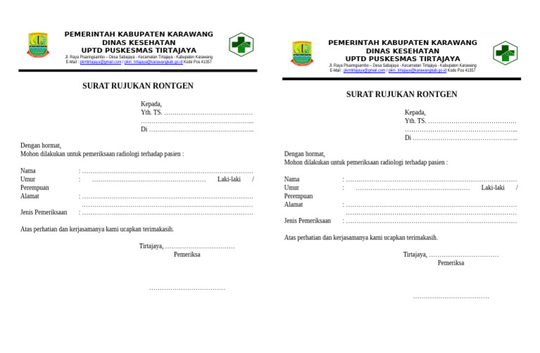 Format Rujukan Rontgen | PDF